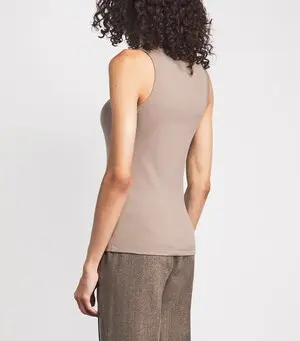 Fabiana Filippi Rib-knit Embellished Tank Top