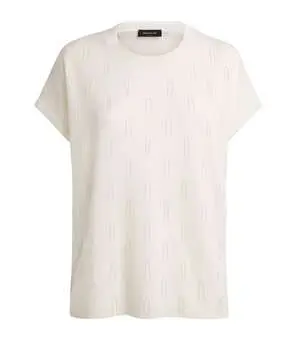 Fabiana Filippi Wool-silk-cashmere Embellished T-shirt - White