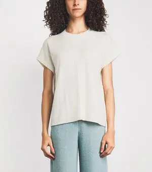 Fabiana Filippi Wool-silk-cashmere Embellished T-shirt
