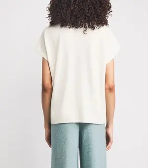 Fabiana Filippi Wool-silk-cashmere Embellished T-shirt