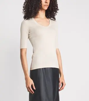 Fabiana Filippi Rib-knit Embellished Top
