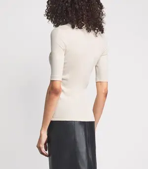 Fabiana Filippi Rib-knit Embellished Top