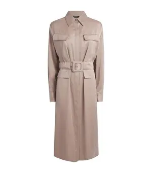 Fabiana Filippi Wool-blend Safari Midi Dress With Tie Belt
