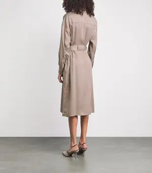 Fabiana Filippi Wool-blend Safari Midi Dress With Tie Belt