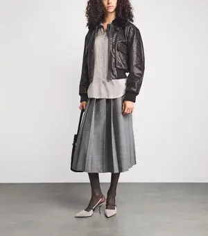 Fabiana Filippi Wool Pleated Midi Skirt