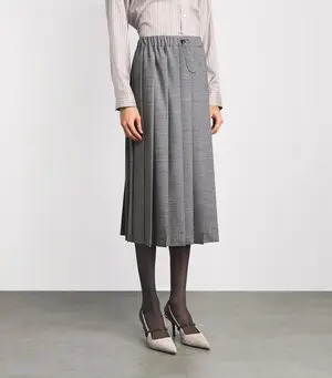 Fabiana Filippi Wool Pleated Midi Skirt