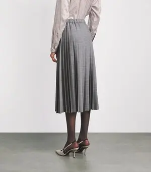 Fabiana Filippi Wool Pleated Midi Skirt