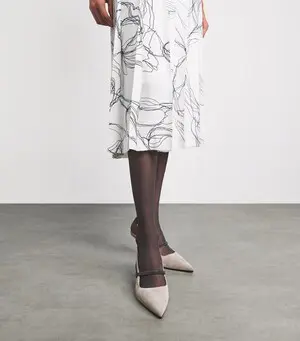 Fabiana Filippi Silk Floral Pleated Midi Skirt - White