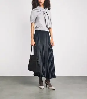 Fabiana Filippi Pleated Crêpe De Chine Maxi Skirt