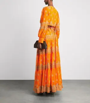 Alice + Olivia Embellished Ruffled Maxi Dress
