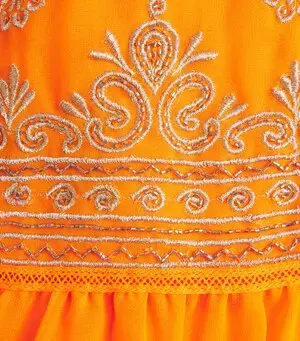 Alice + Olivia Embellished Ruffled Maxi Dress