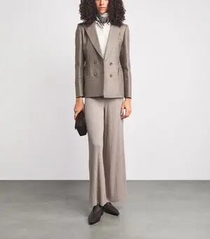 Agnona Cashmere Wool Silk Wide-leg Trousers