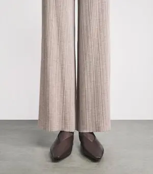 Agnona Cashmere Wool Silk Wide-leg Trousers