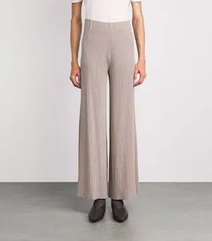 Agnona Cashmere Wool Silk Wide-leg Trousers