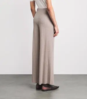 Agnona Cashmere Wool Silk Wide-leg Trousers