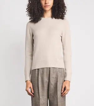 Agnona Cashmere Ribbed Sweater - Beige