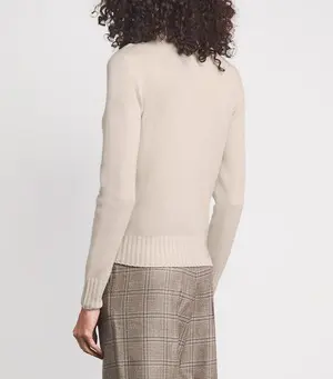 Agnona Cashmere Ribbed Sweater - Beige