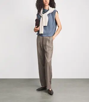 Agnona Sleeveless Draped Blouse