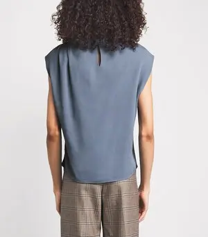 Agnona Sleeveless Draped Blouse