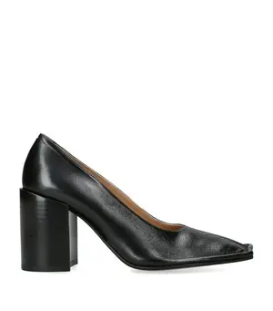 MAISON MARGIELA Leather Piped Heeled Pumps 85