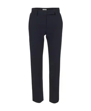 Brunello Cucinelli Cropped Stretch Trousers - Black
