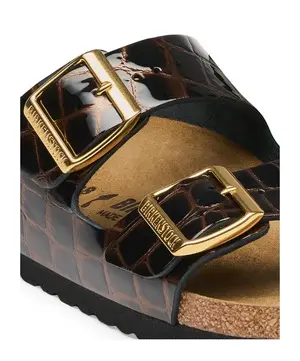 BIRKENSTOCK Arizona Croc-effect Buckle Sandals