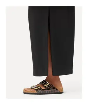 BIRKENSTOCK Arizona Croc-effect Leather Sandals With Adjustable Buckles - Black Embossing