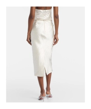 Sportmax Ruta Pleated Satin Pencil Skirt
