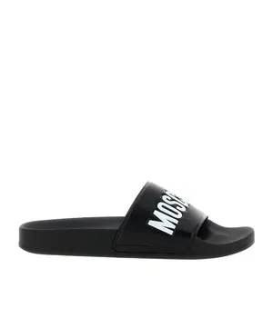 Moschino Pool' Slides - White/black