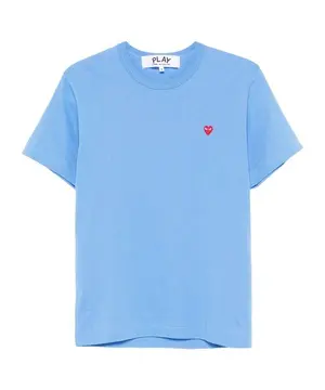 Play Comme Des Garcon Heart-patch Cotton T-shirt - Blue