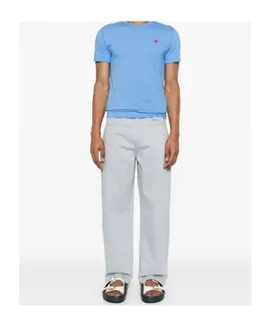 Play Comme Des Garcon Heart-patch Cotton T-shirt - Blue