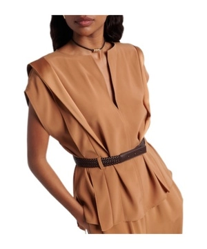 Max Mara Belted Crêpe Top