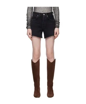AGOLDE High Waist Denim Shorts - Black