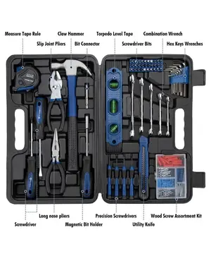 XDOVET Home Hand Tool Set Toolbox Household Repair Tool Kit - Blue