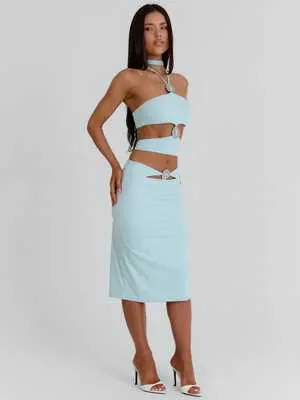 OUTCAST Zaniah Halter Neck Crop Top With Cut-out Detail