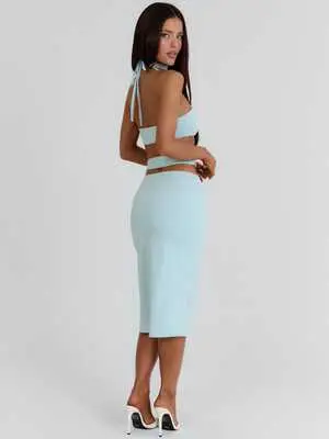 OUTCAST Zaniah Halter Neck Crop Top With Cut-out Detail
