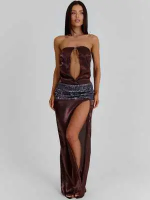 OUTCAST Lezeth Maxi Dress Brown