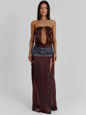 OUTCAST Lezeth Maxi Dress Brown