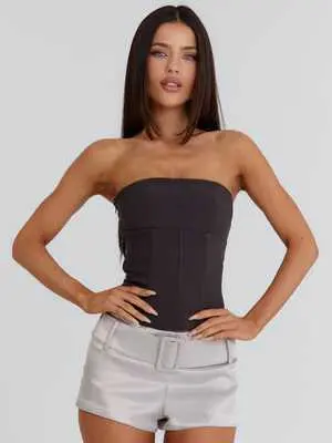 OUTCAST Chaya Corset Top - Brown