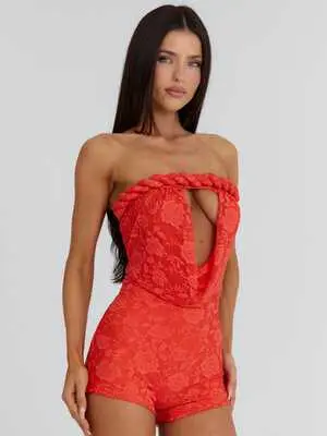 OUTCAST Jaylee Playsuit Coral