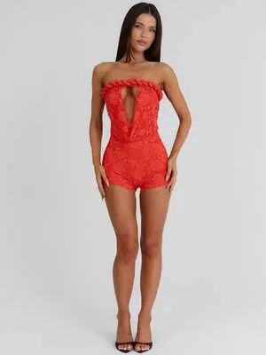 OUTCAST Jaylee Playsuit Coral