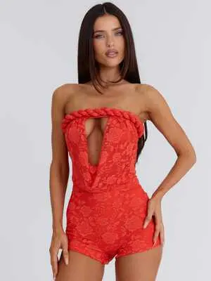 OUTCAST Jaylee Playsuit Coral