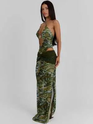 OUTCAST Clarisse Maxi Skirt Ecru Wings