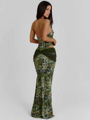 OUTCAST Clarisse Maxi Skirt Ecru Wings