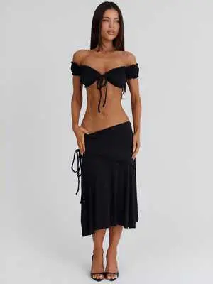 OUTCAST Arrielle Midi Skirt - Black