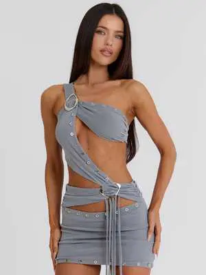 OUTCAST Moorena Mini Dress Grey