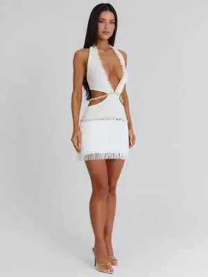 OUTCAST Lores Mini Dress Ivory