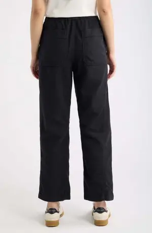 Marine Layer Pull-on Barrel Leg Twill Pants - Black