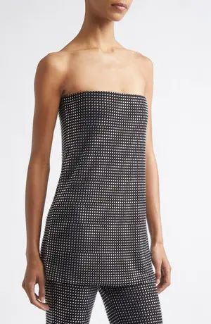 Alexander Wang Crystal Embellished Strapless Corset Jumpsuit
