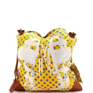 Hermès Silky City Bag Printed Silk And Leather Pm - Yellow